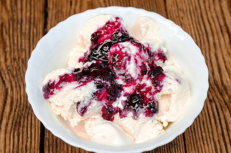 White ice cream with jam stock image. Image of fresh - 42825045