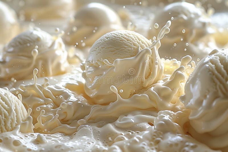 White ice cream splashing stock illustration. Illustration of fresh ...