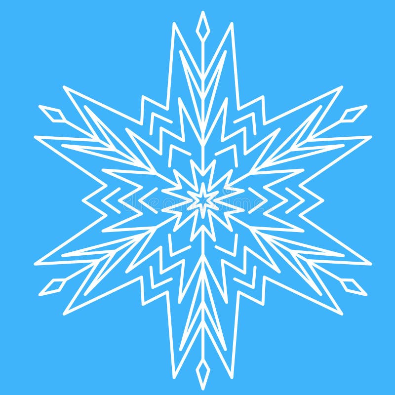 White Ice Snowflake for Design, Unique Crystal Pattern Stock Vector ...