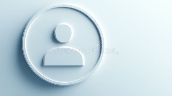 White Icon with Centered Human Figure Symbol of Digital Connection ...