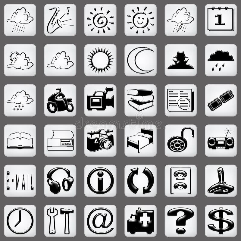 White Icon Set Part 1 Stock Illustrations – 203 White Icon Set Part 1 ...