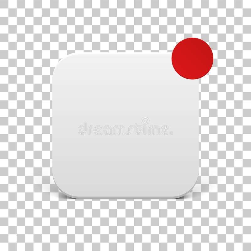 White Icon Template with Red Notification Circle Stock Vector ...