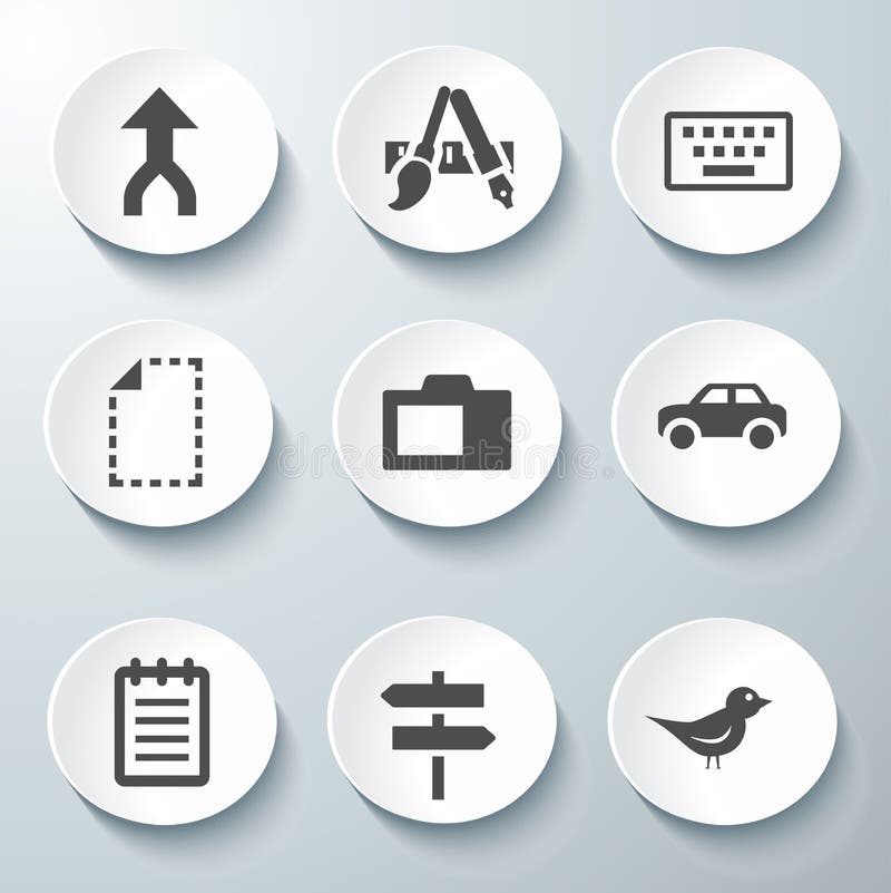 White Icon Vector stock vector. Illustration of collection - 33567578