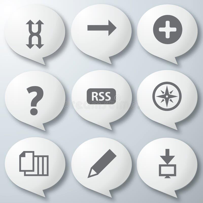 White icons set stock illustration. Illustration of icons - 33567550
