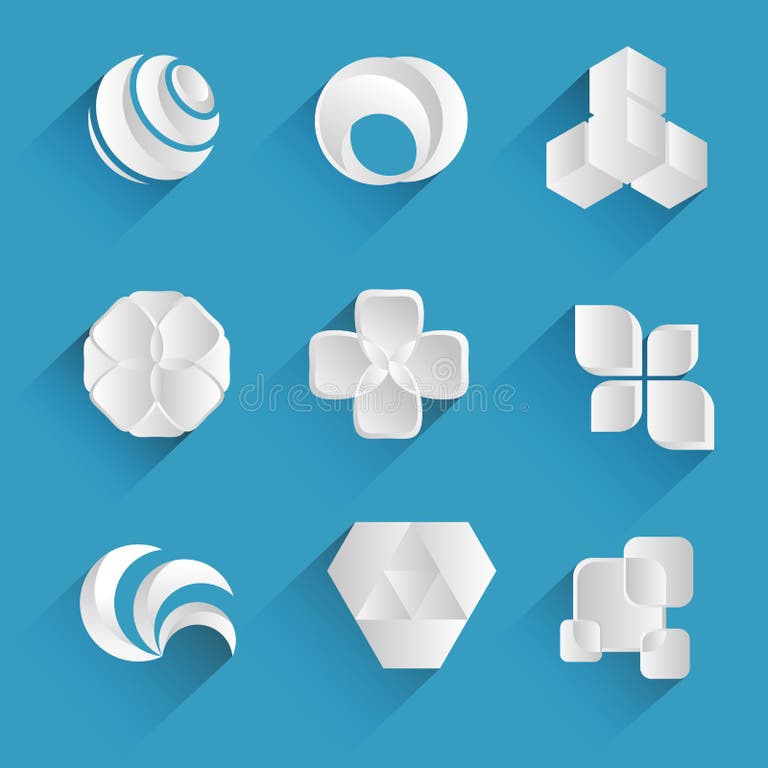 White icons. Set of logos stock vector. Illustration of icons - 72956410