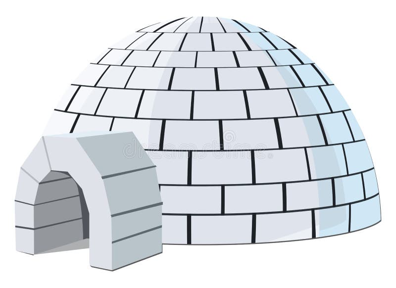 White igloo, icon stock vector. Illustration of fish - 261386368