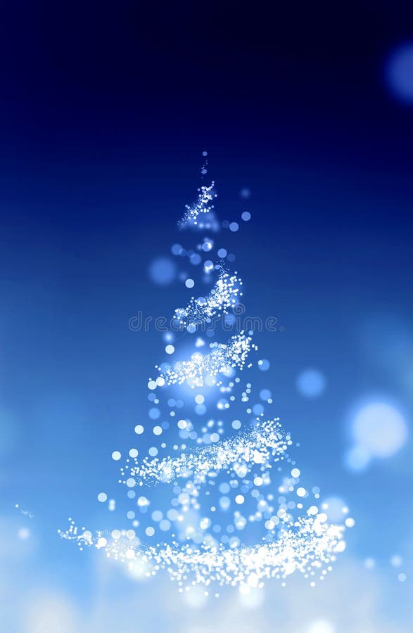 Abstract Christmas Tree on Blue Background Stock Illustration ...