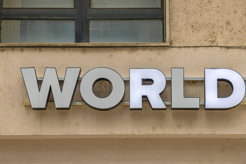 World 3d Sign stock image. Image of white, europe, building - 258161899