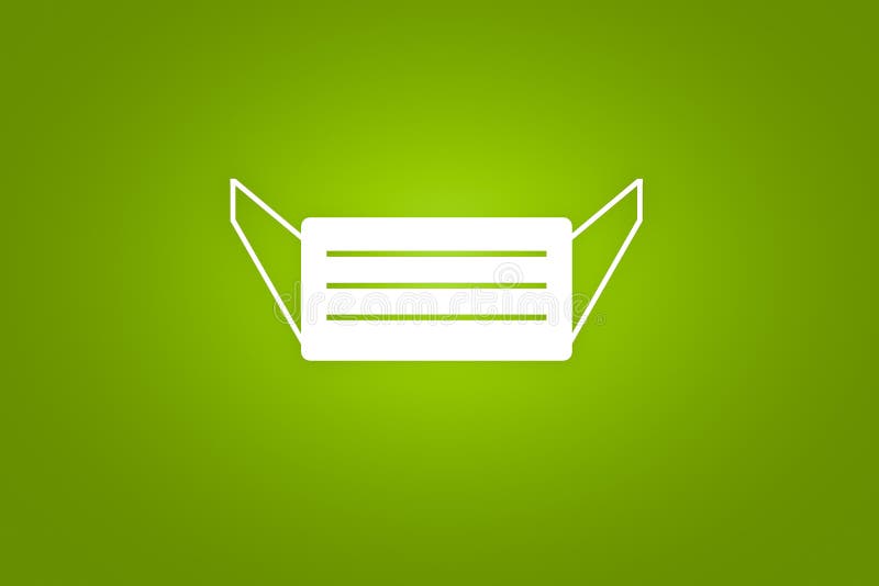 White Illustrated Mask on a Green Background Stock Illustration ...