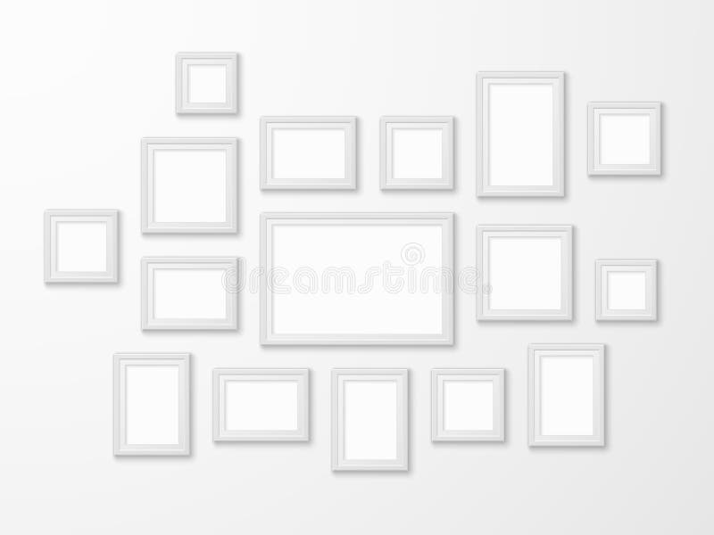 White Image Frames. Realistic Picture Frame in Different Forms Mockups ...