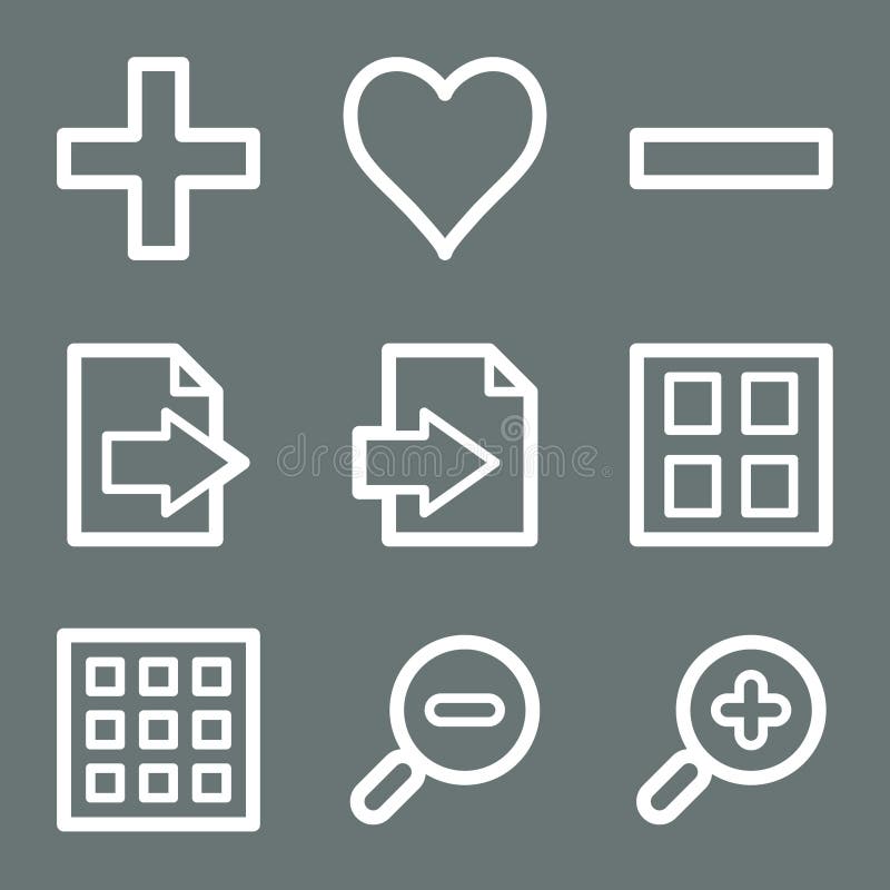 White basic web icons stock vector. Illustration of buttons - 6808779