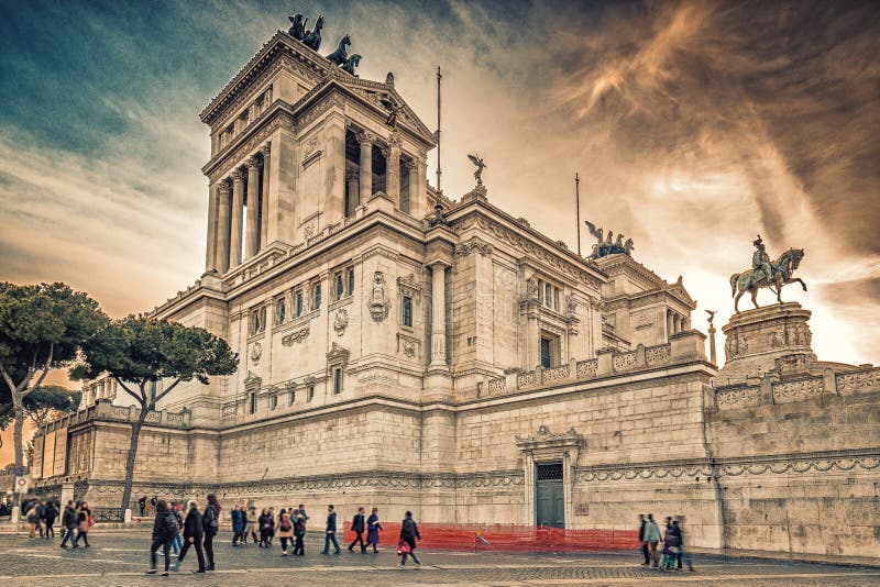 White imposing monument editorial photo. Image of vittoriano - 83369691