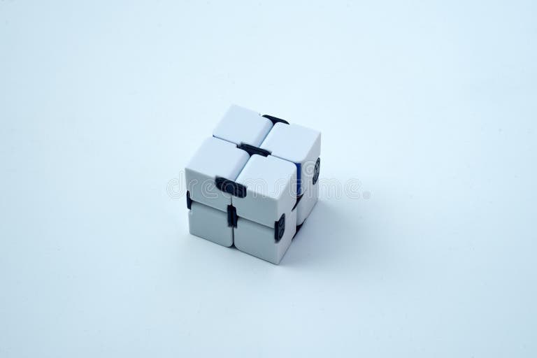 A White Infinity Cube on a White Isolate. Antistress Toy Stock Image ...