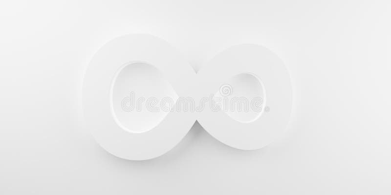 White Infinity or Eternity Loop Symbol on White Background, Abstract ... White Infinity or Eternity Loop Symbol on White Background, Abstract ...