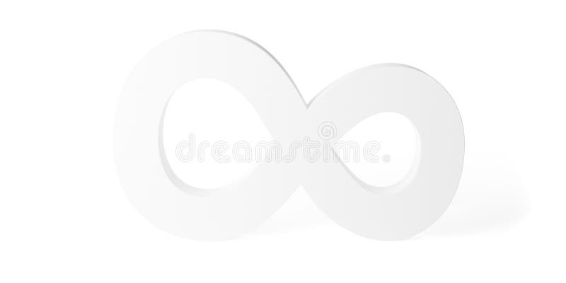 White Infinity or Eternity Loop Symbol Standing on White Background ...