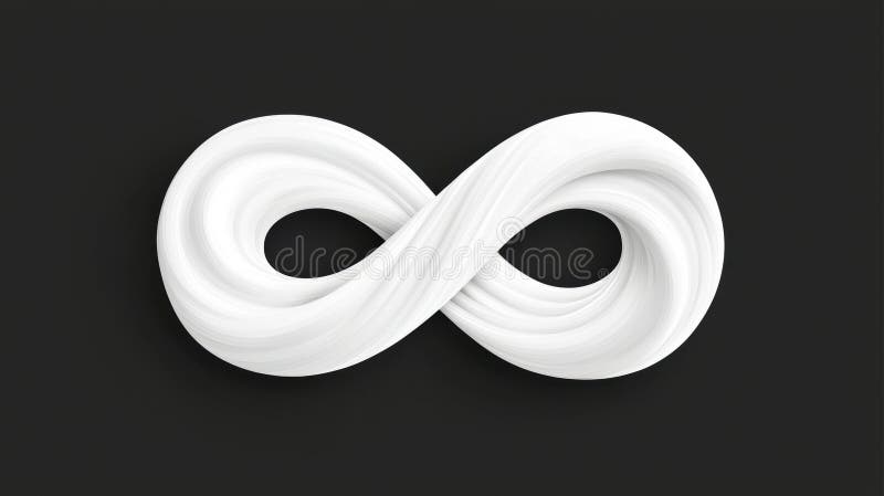 A White Infinity Symbol Against a Black Background. Stock Photo - Image ...