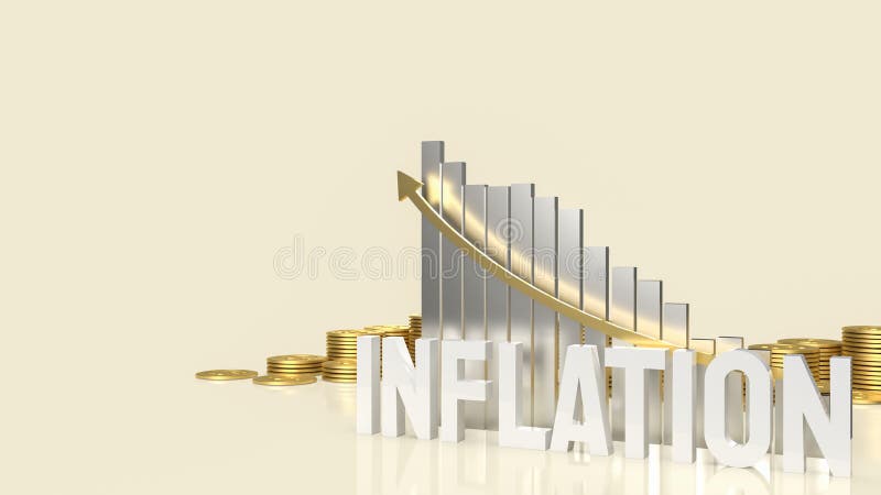 The White Inflation Text and Chart for Business Concept 3d Rendering ...