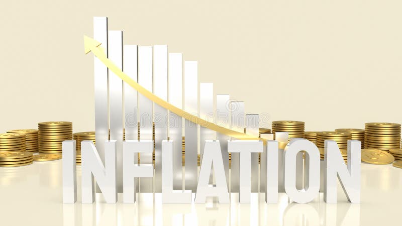 The White Inflation Text and Chart for Business Concept 3d Rendering ...