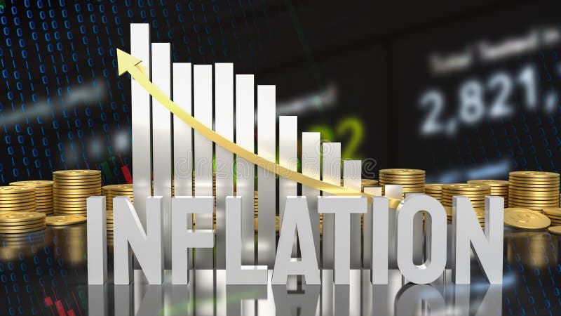 The White Inflation Text and Chart for Business Concept 3d Rendering ...