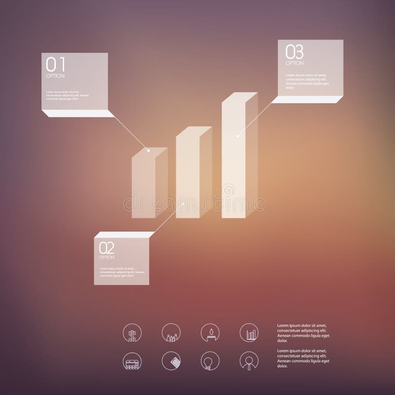White Infographic Template with Transparent Elements and Set of Icons ...