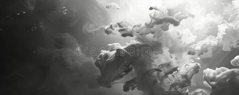 White Ink Clouds in Water stock photo. Image of jellyfish - 315327160