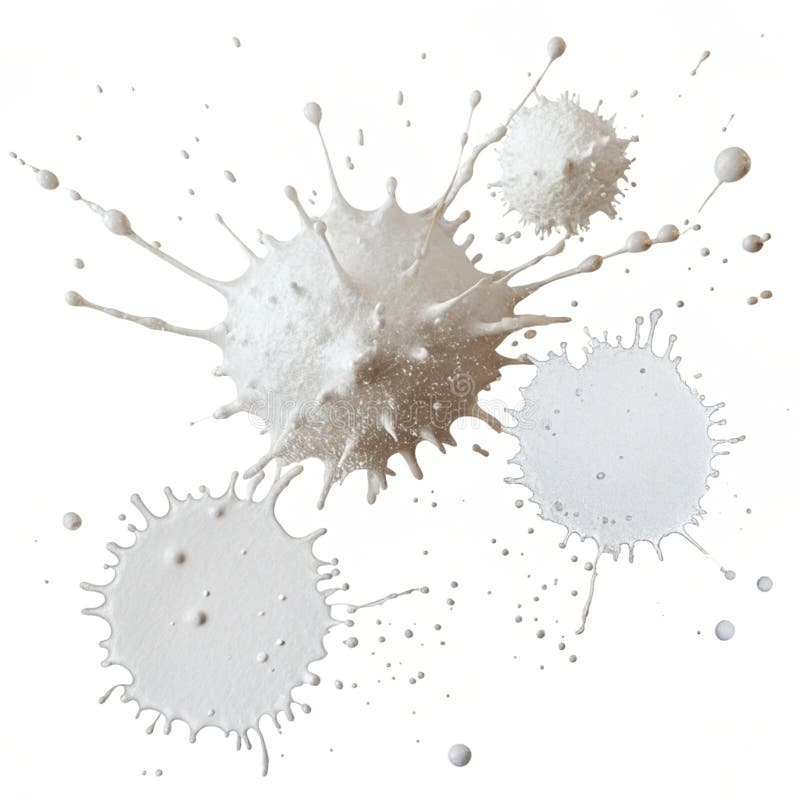 White Ink Splatter Isolated on White Background Stock Illustration ...