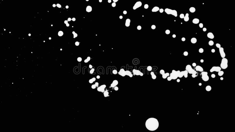 White Ink Splatter Over Black Screen Background Stock Footage - Video ...