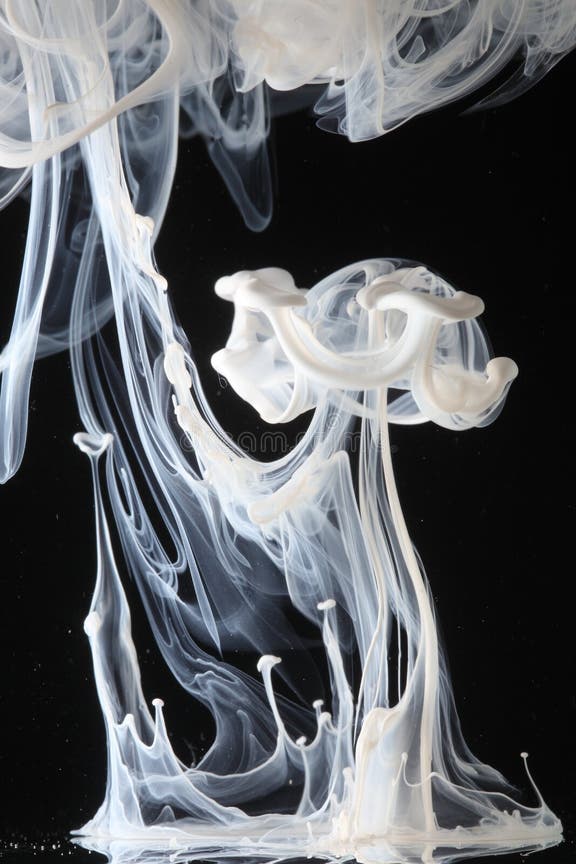 White ink swirls in water stock image. Image of liquid - 12776117