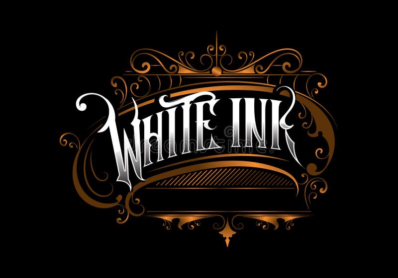 WHITE INK Word Lettering Custom Style Stock Vector - Illustration of ...