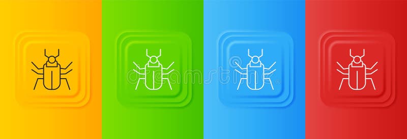 White Insect Fly Icon Isolated on Colorful Background. Set Icons in ...