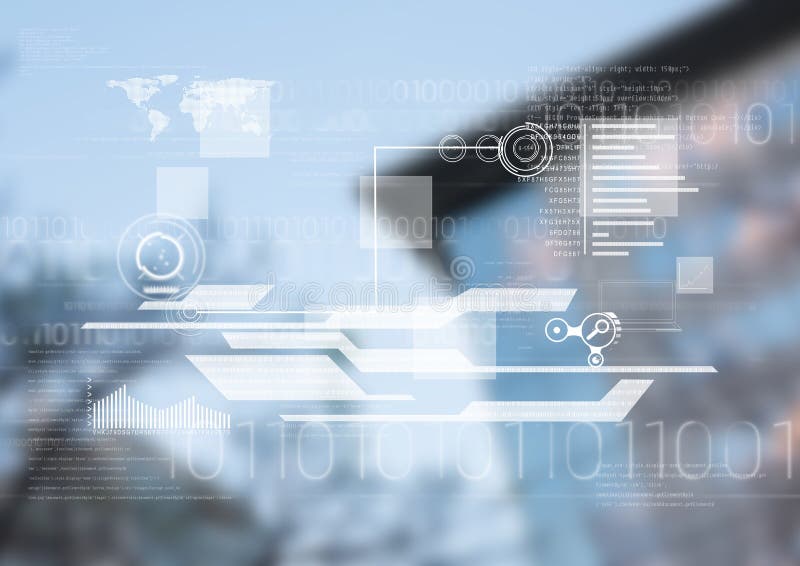 White Interface Against Blurry Building Stock Illustration ...