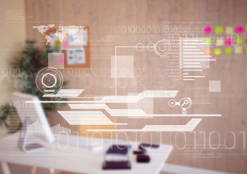 White Interface Against Blurry Office Editorial Stock Photo ...