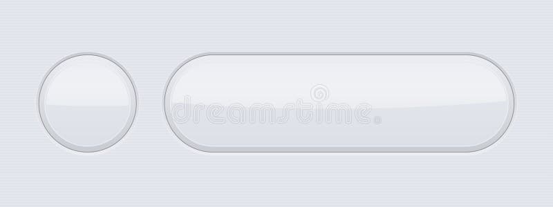 White Interface Buttons. Blank 3d Icons Stock Vector - Illustration of ...