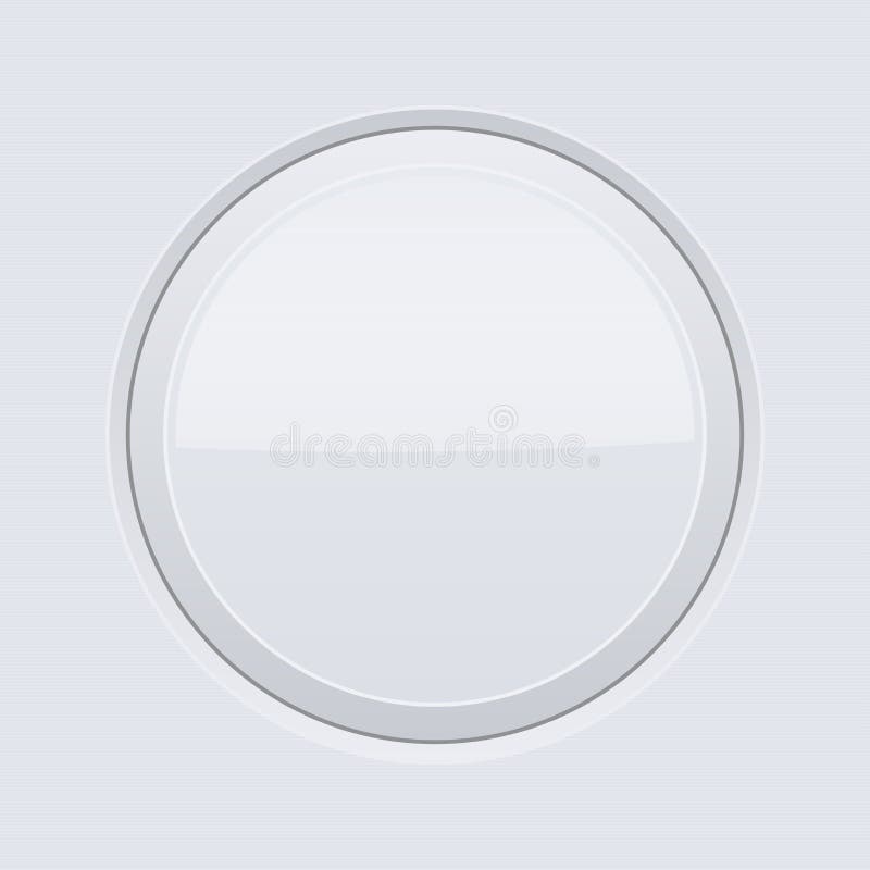 White Interface Round Button. Blank 3d Icon Stock Vector - Illustration ...