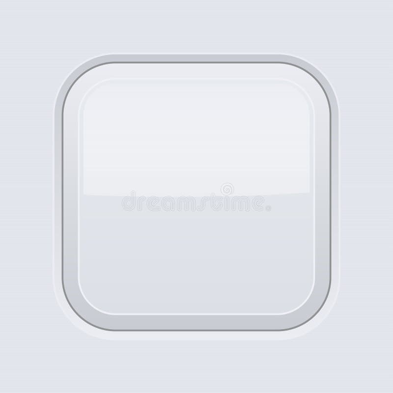 White Interface Square Button. Blank 3d Icon Stock Vector ...