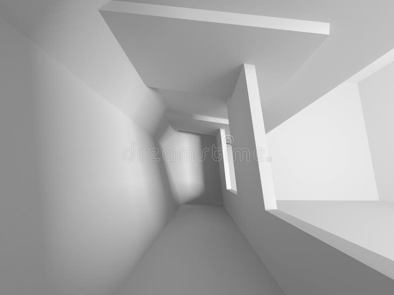 White Interior Background. Abstract Architecture Stock Illustration ...