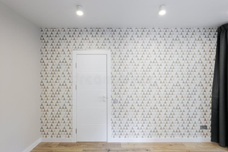 White Interior Door in an Empty Room Stock Photo - Image of light ...