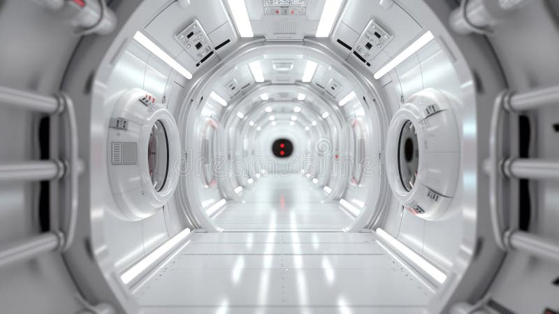 White Interior of Futuristic Capsule Stock Image - Image of interior ...