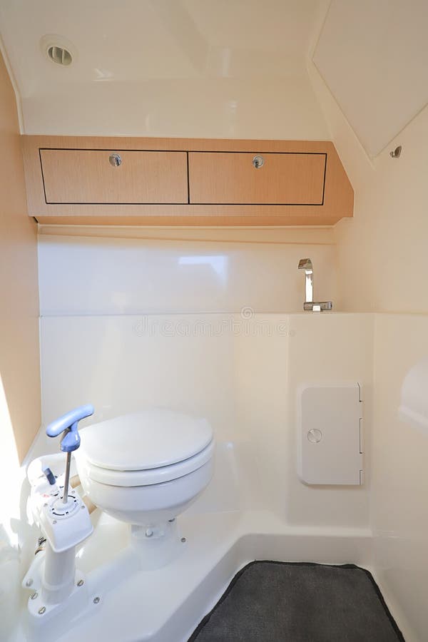 Interior Restroom Toilet Inside Motor Boat Stock Photo - Image of ...