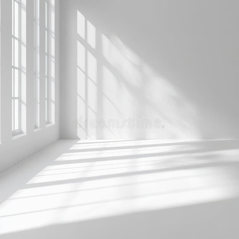 White Interior with Shadow on the Wall. 3d Vector Illustration Stock ...
