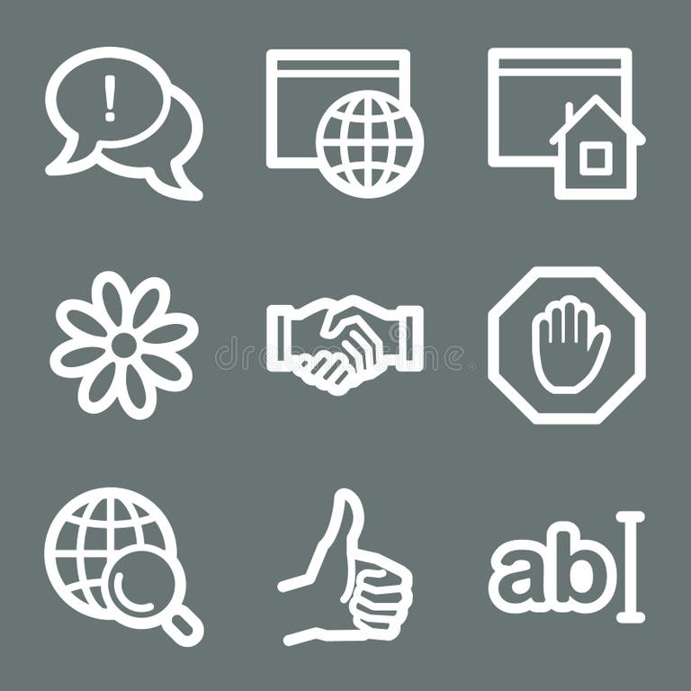 White internet web icons stock vector. Illustration of symbols - 6808758