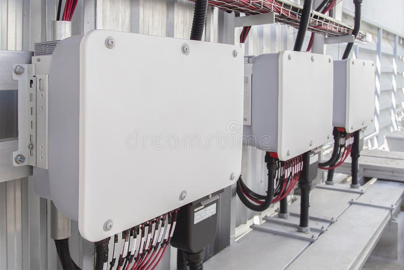 White Inverter of Solar Cell Power Generation System Stock Image ...