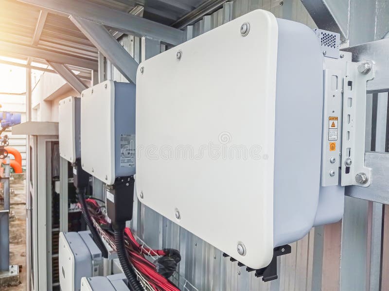 White Inverter of Solar Cell Power Generation System Stock Photo ...