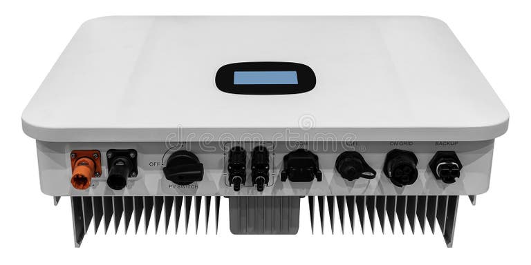 White Inverter for Solar Cell System Isolated on White Background with ...