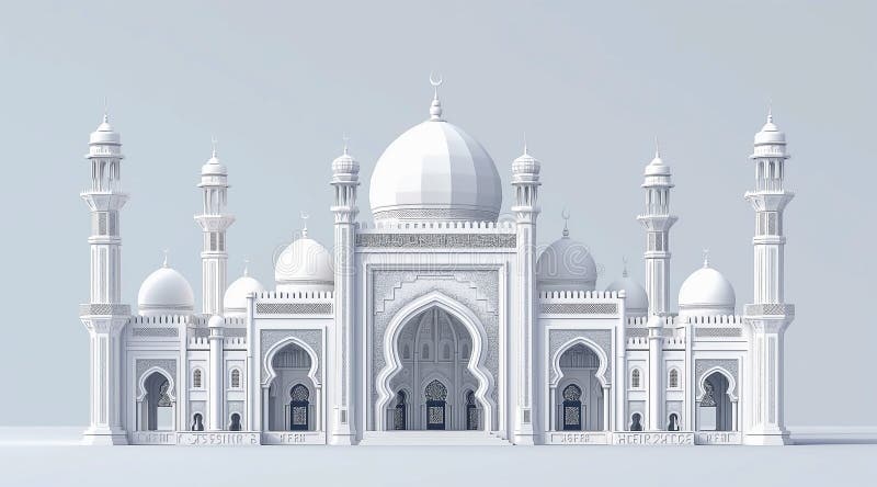 White Islamic Gate in the Form of a Mosque with a Round Dome. Mosque ...