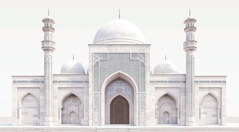 White Islamic Gate in the Form of a Mosque with a Round Dome. Mosque ...