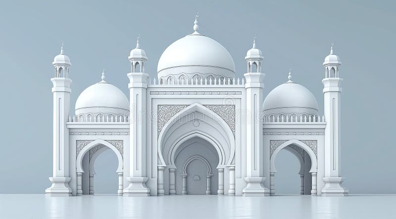 White Islamic Gate in the Form of a Mosque with a Round Dome. Mosque ...