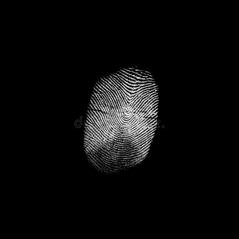 White Isolated Thumb Fingerprints Sign Icon Digital Security ...