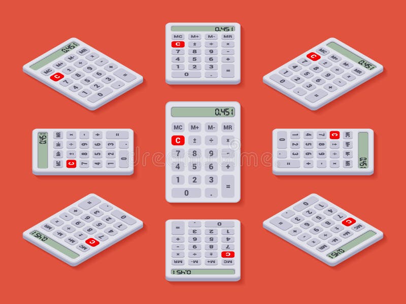 Red Calculators Stock Illustrations – 40 Red Calculators Stock ...