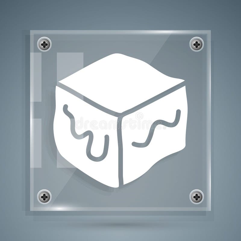 White Isometric Cube Icon Isolated on Grey Background. Geometric Cubes ...